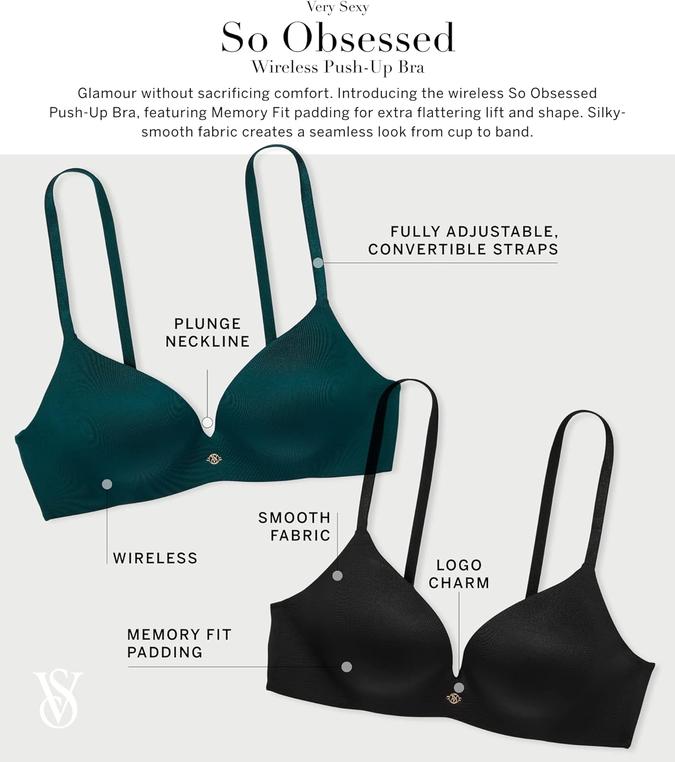 Buy So Obsessed Wireless Smooth Push-Up Bra Online | Victoria's Secret ...