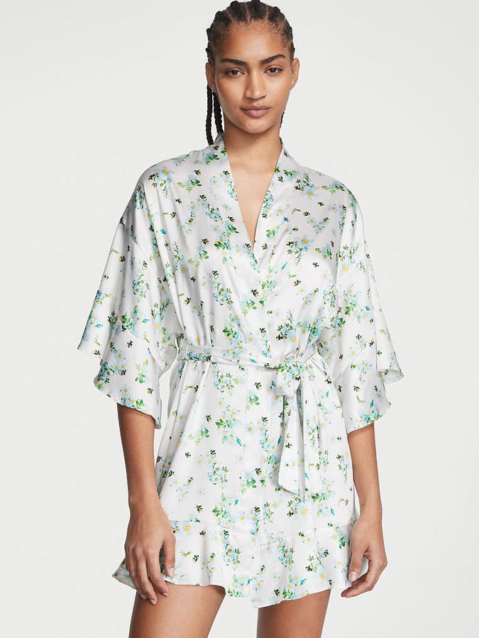 Buy Satin Flounce Robe Online - Style ID: 112078595YBM | Victoria's Secret India