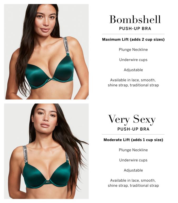 Buy Bombshell Add-2-Cups Shine Strap Lace Push-Up Bra Online | Victoria's Secret India